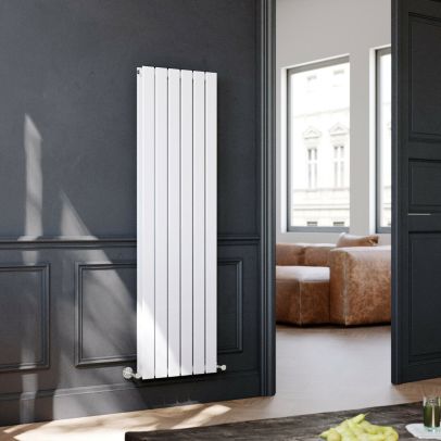 ELEGANT Modern Designer Vertical Flat Panel White Radiator Tall Upright ...