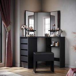 Grey corner dressing table with mirror store