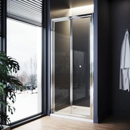 ELEGANT 1000mm New Bifold Shower Enclosure with Magnetic Reversible ...