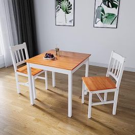 ELEGANT Solid Wooden Dining Table and 2 Chairs Set Dining Kitchen ...