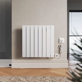 White Smart Electric Radiator with Wi-Fi Thermostat-600W-600x604mm ...
