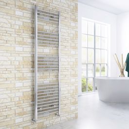 ELEGANT Designer Straight Chrome Bathroom Heated Towel Rail Radiator R2-18