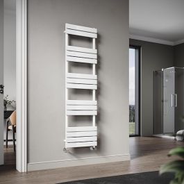 ELEGANT 1600 x 450 mm Central Heating Towel Radiator White Flat Panel