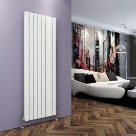 ELEGANT Modern Designer Vertical Flat Panel White Radiator Tall Upright ...