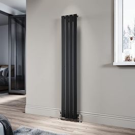 ELEGANT Black Radiators Single Panel Radiator 1600 x 272mm Modern Flat ...