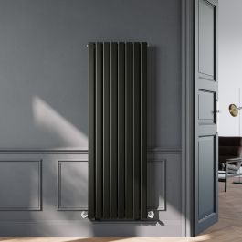 ELEGANT 1600 x 544mm Black Vertical Radiator Tall Upright Single Flat ...
