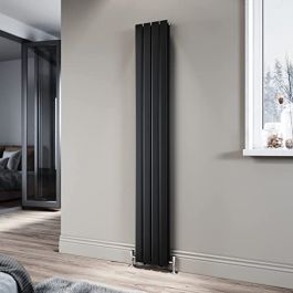 ELEGANT Black Double Panel Radiator 1800 x 272mm Modern Flat Panel ...