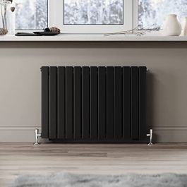 ELEGANT 600 x 884 mm Black Horizontal Radiator Double Flat Panel Radiator