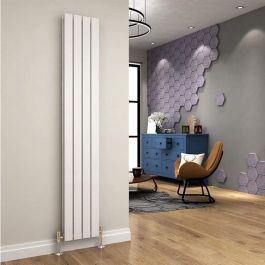 ELEGANT 1800 x300mm Vertical Designer Double White Flat Panel Column ...