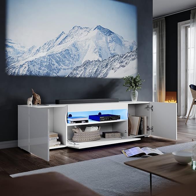 White high gloss tv unit 180cm store